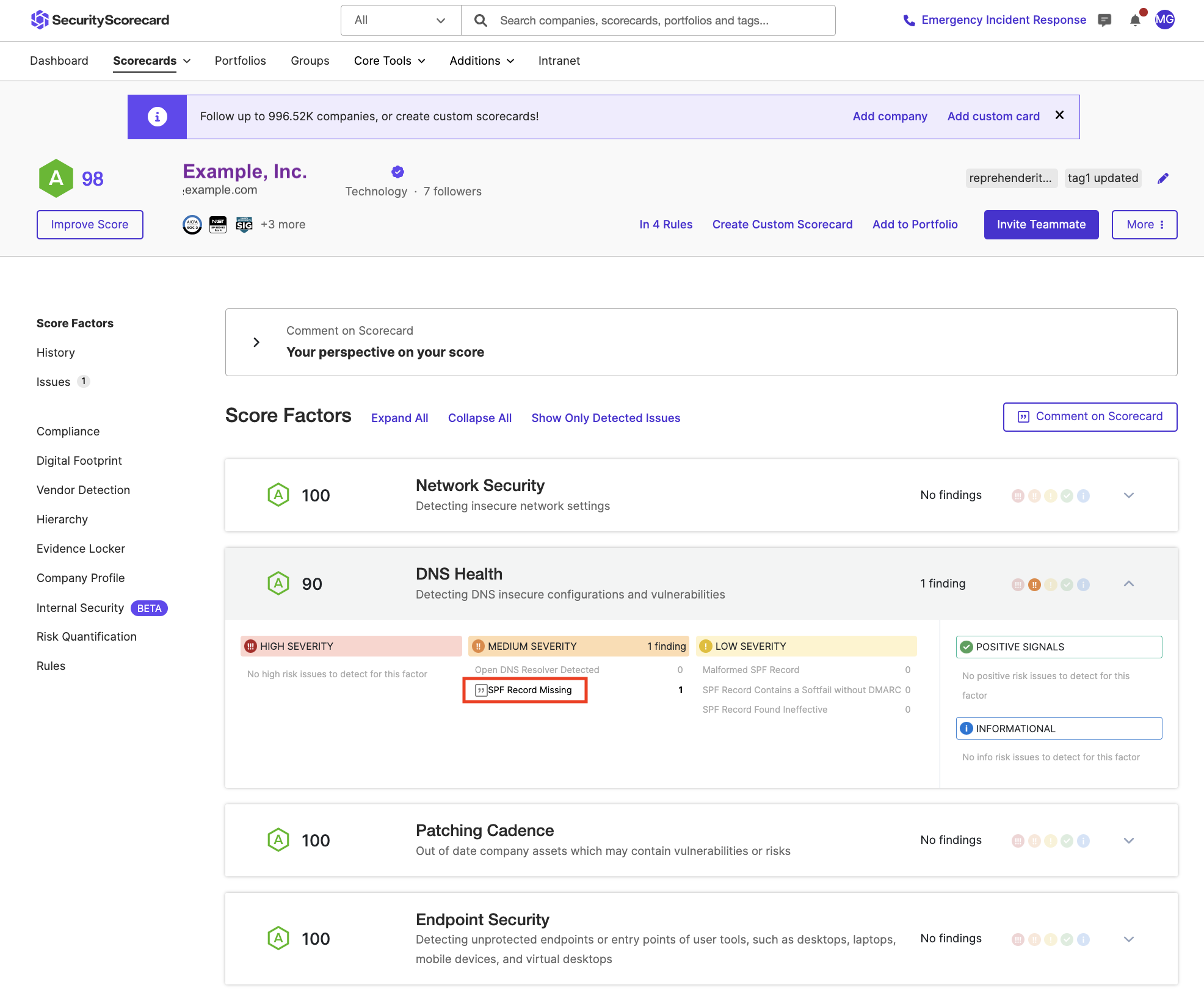 Address issue findings in your Scorecard – Help Center