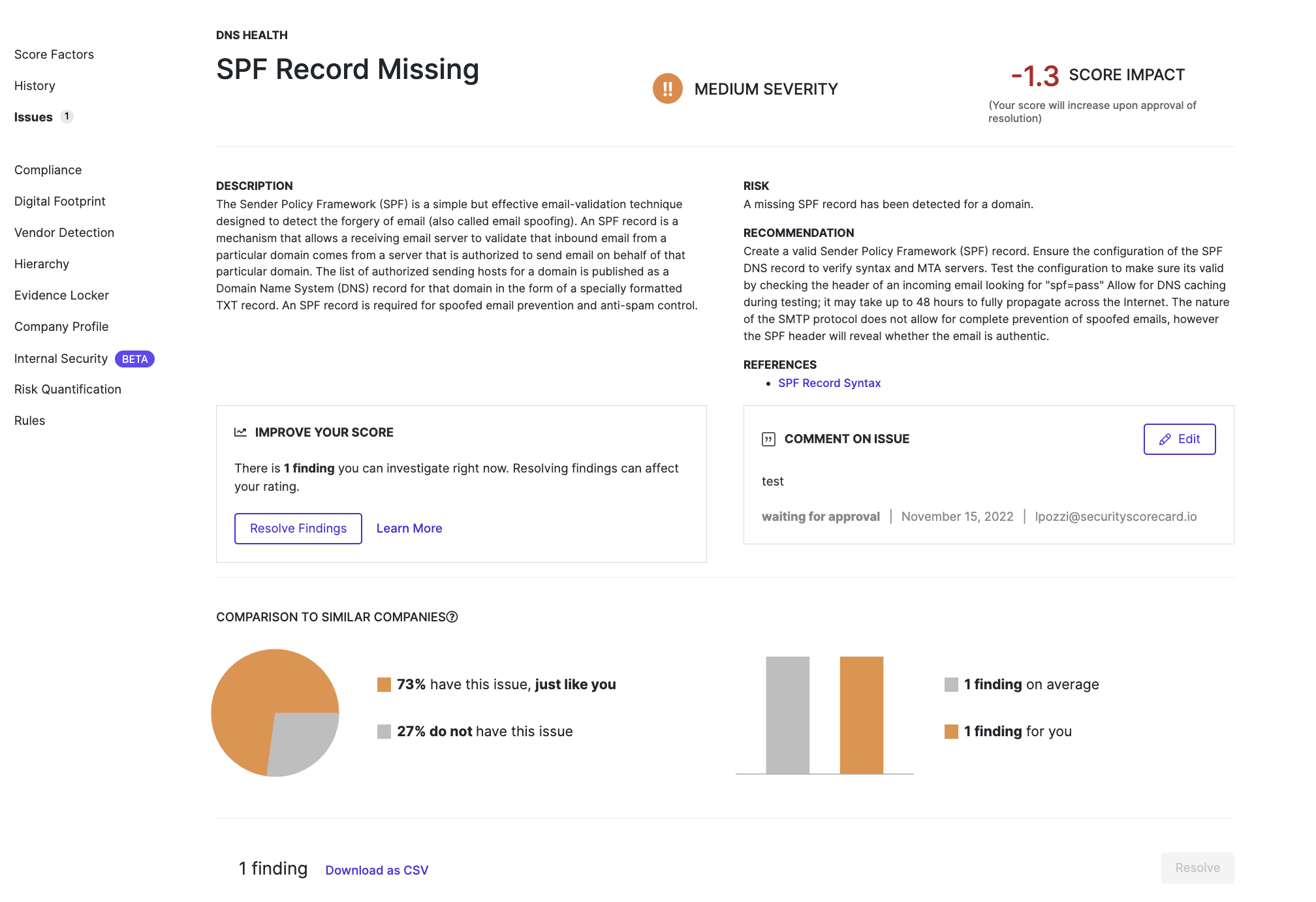 Address issue findings in your Scorecard – Help Center