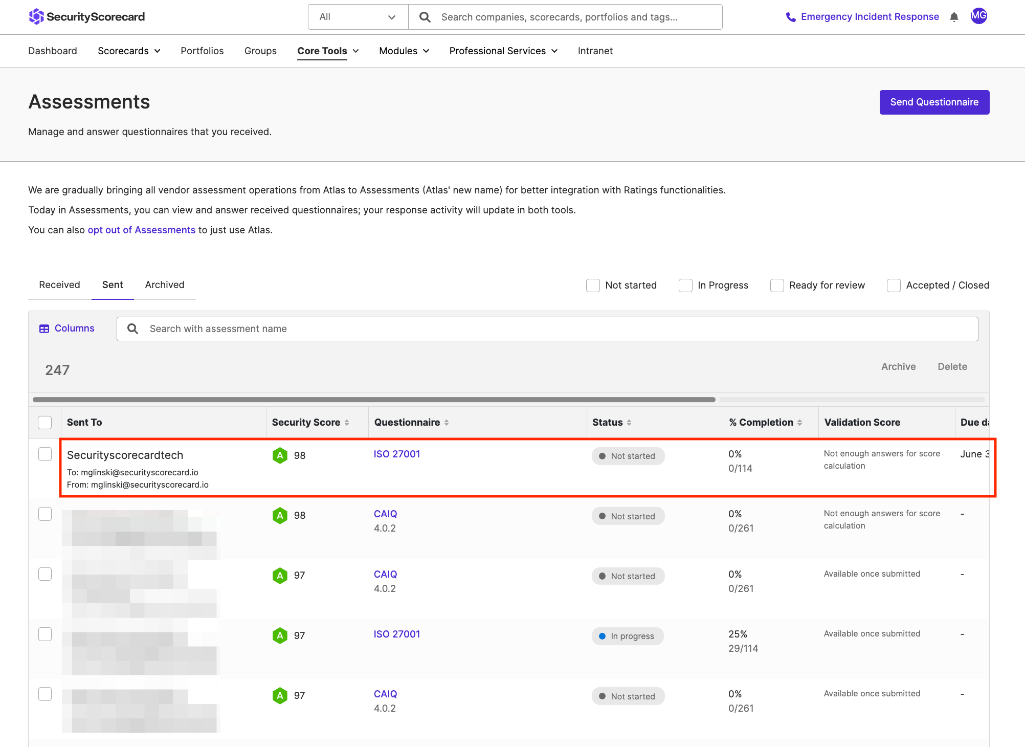 Use Questionnaires tool to send questionnaires to vendors – Help Center