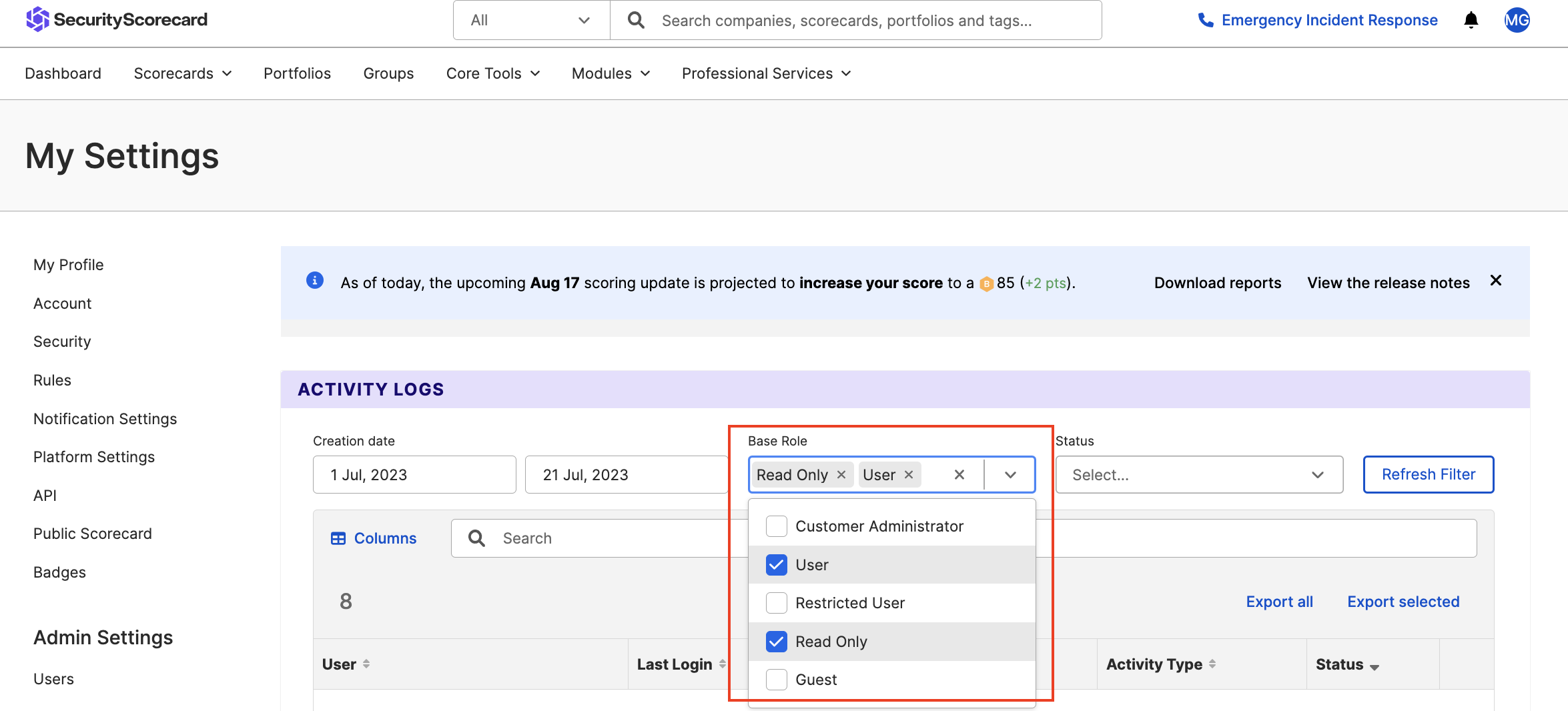Check platform access with Audit Log – Help Center