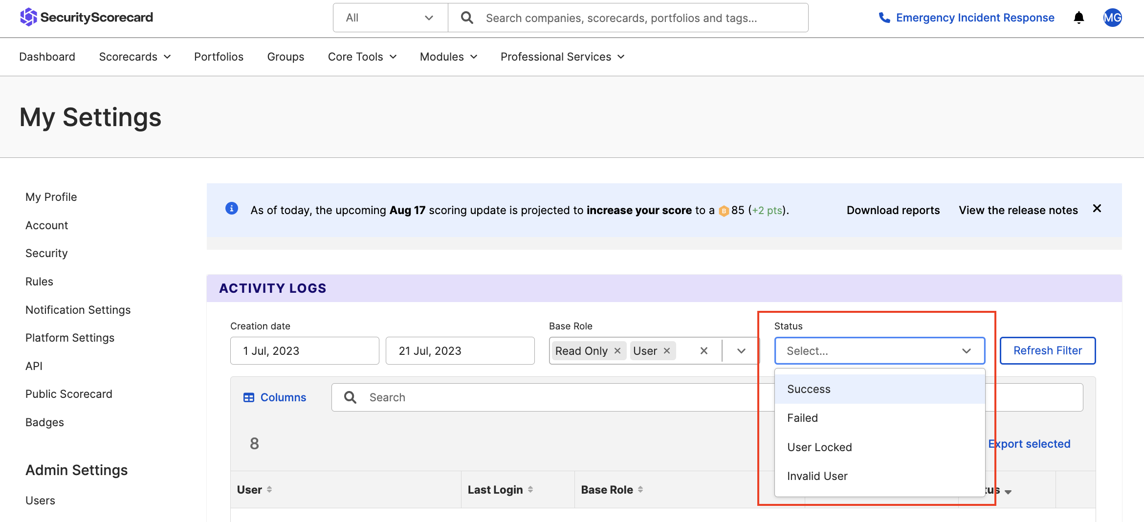 Check platform access with Audit Log – Help Center