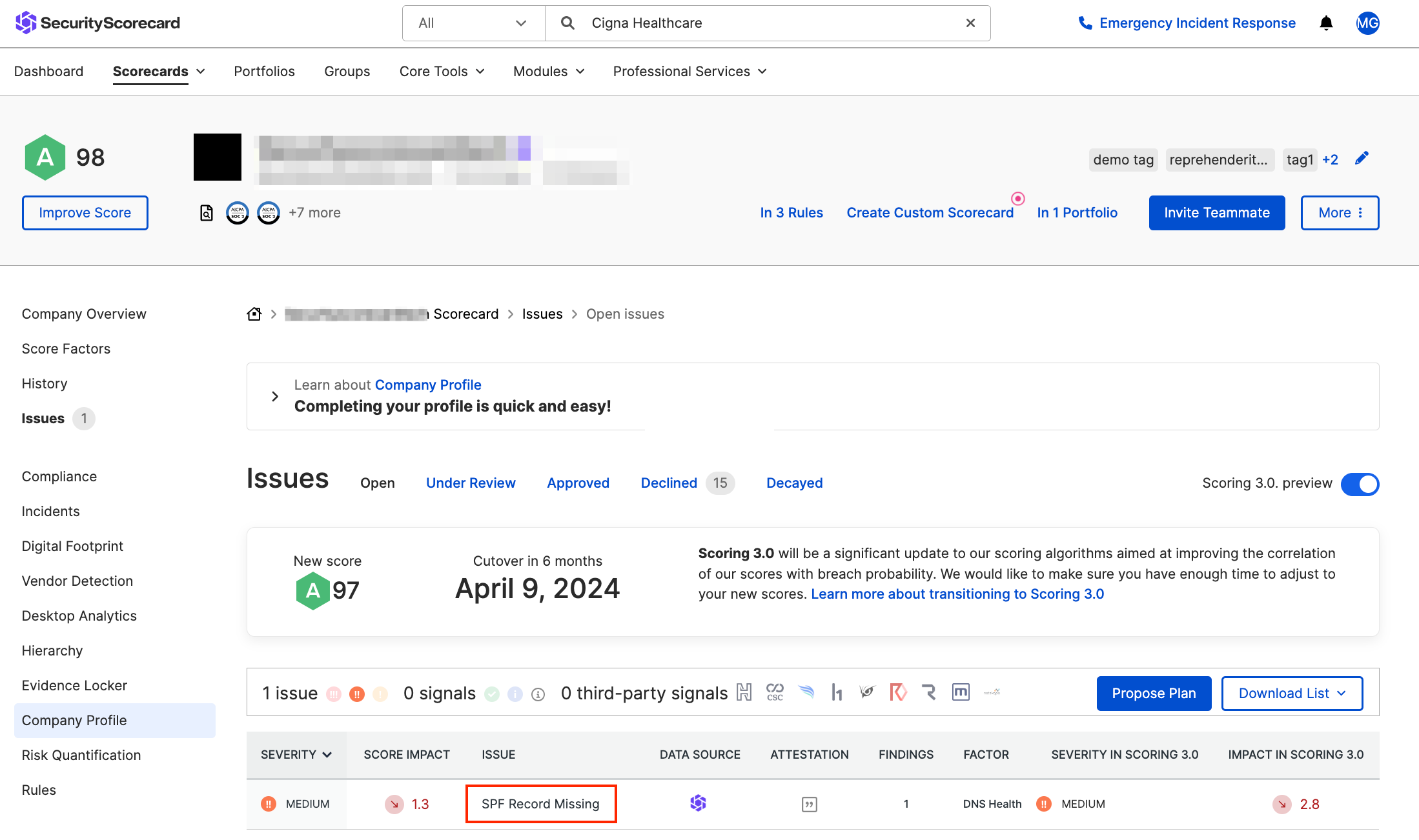 Address issue findings in your Scorecard – Help Center
