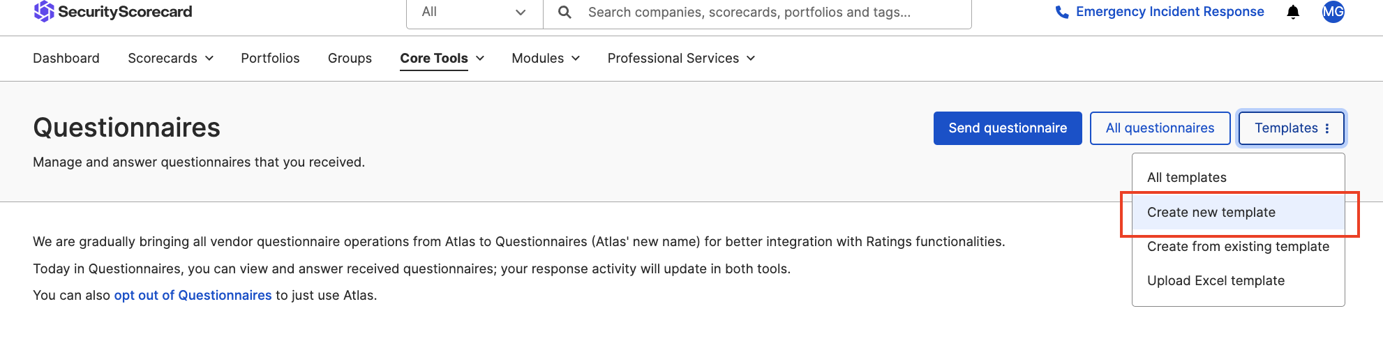 Build a customized questionnaire template – Help Center