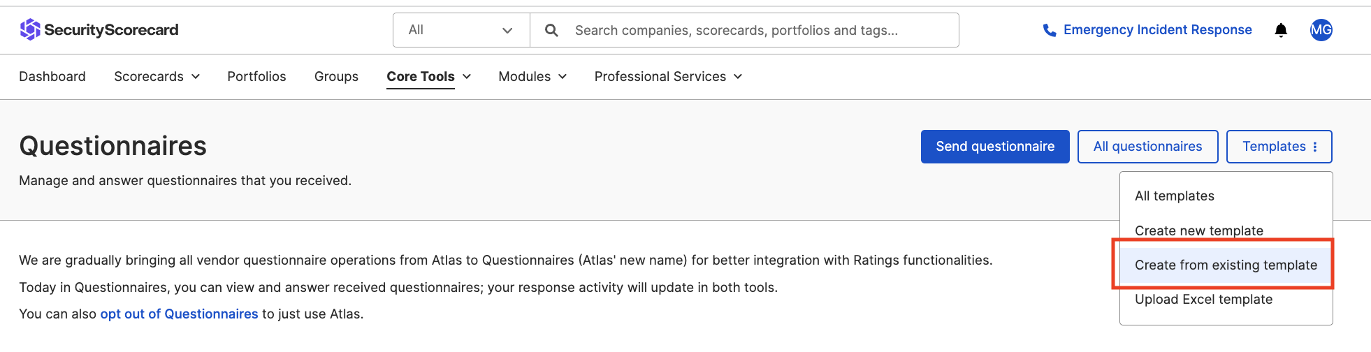Build a customized questionnaire template – Help Center