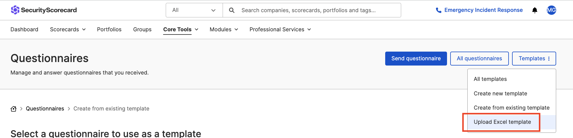 Build a customized questionnaire template – Help Center