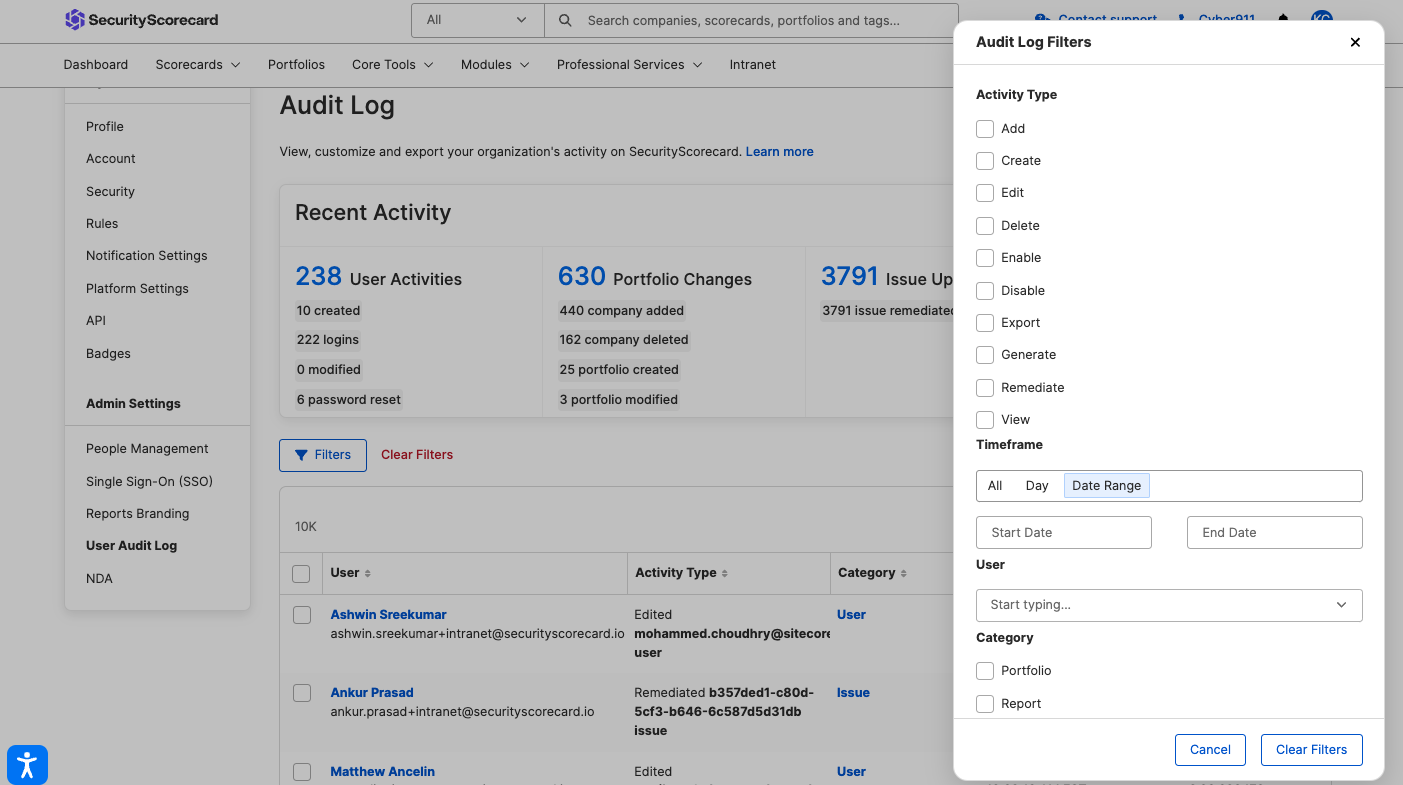 Check platform access with Audit Log – Help Center