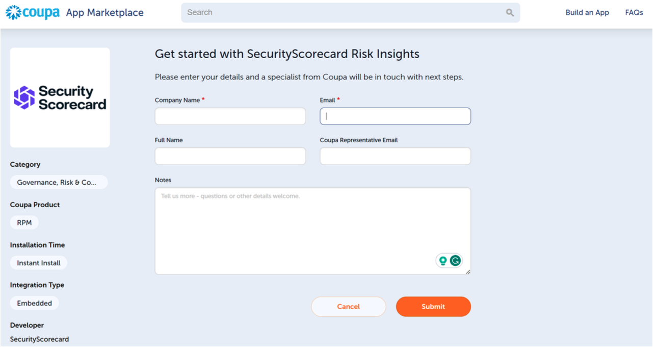 SecurityScorecard Cybersecurity Risk Insights App for Coupa – Help Center