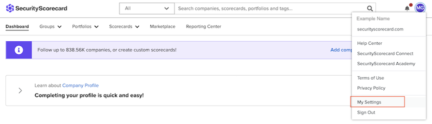 Create API tokens for the SecurityScorecard platform – Help Center
